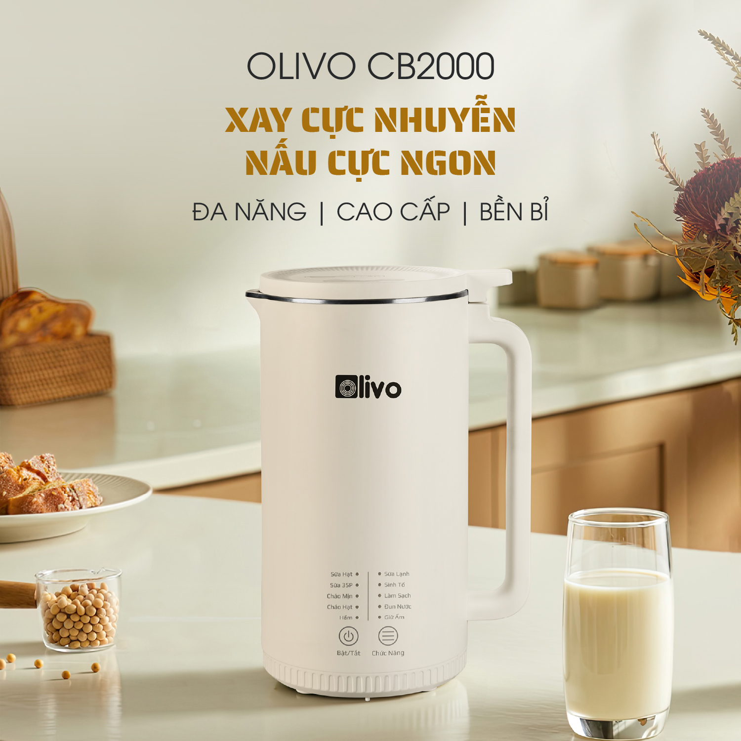 Máy Xay Nấu Đa Năng OLIVO CB2000 - Dung Tích 1000ML, Độ Ồn Thấp, Chống ...